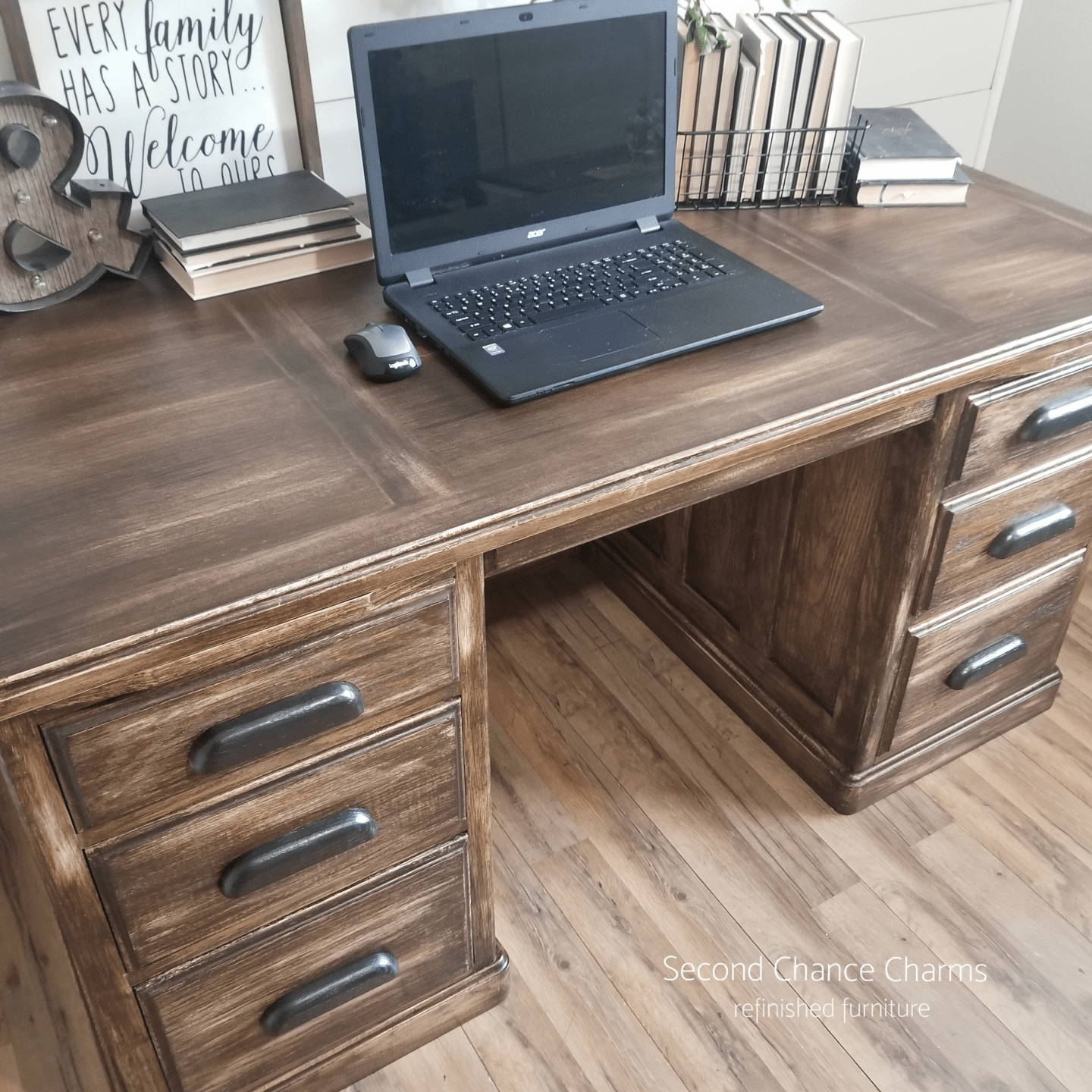 Rustic Wooden Desk – Second Chance Charms