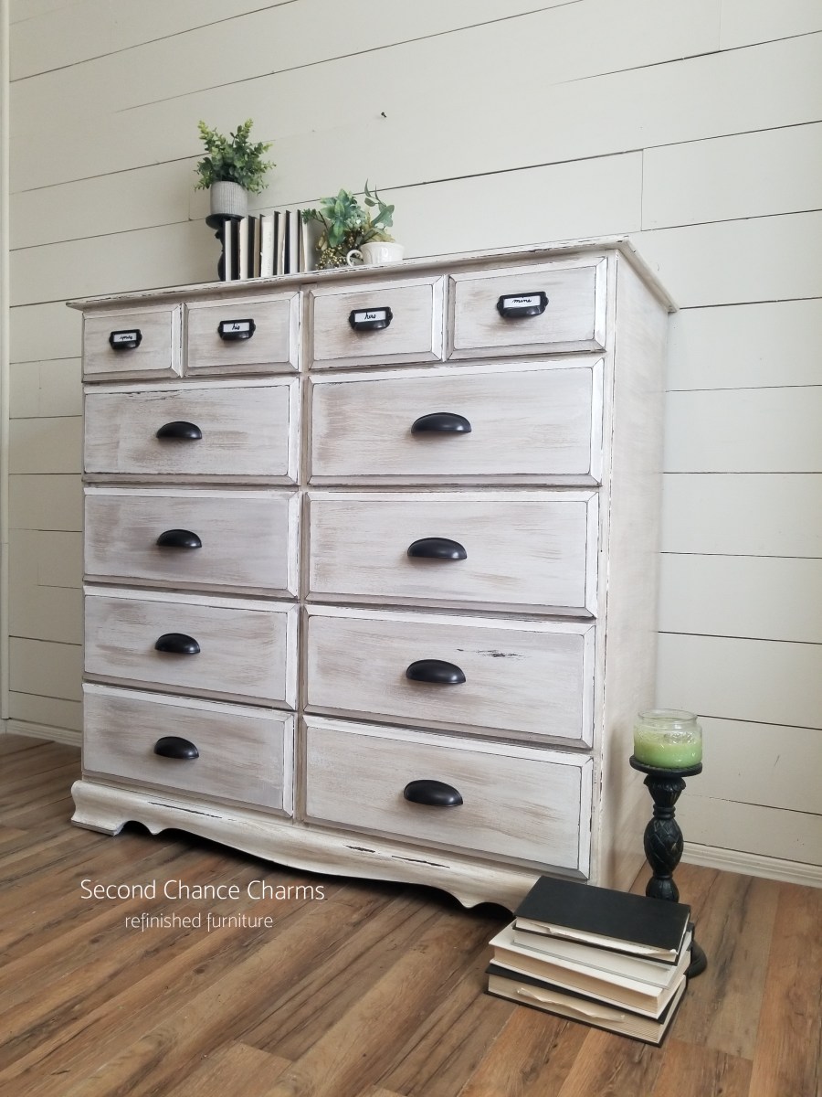 Dresser turned Faux Library Card Catalog Unit – Second Chance Charms