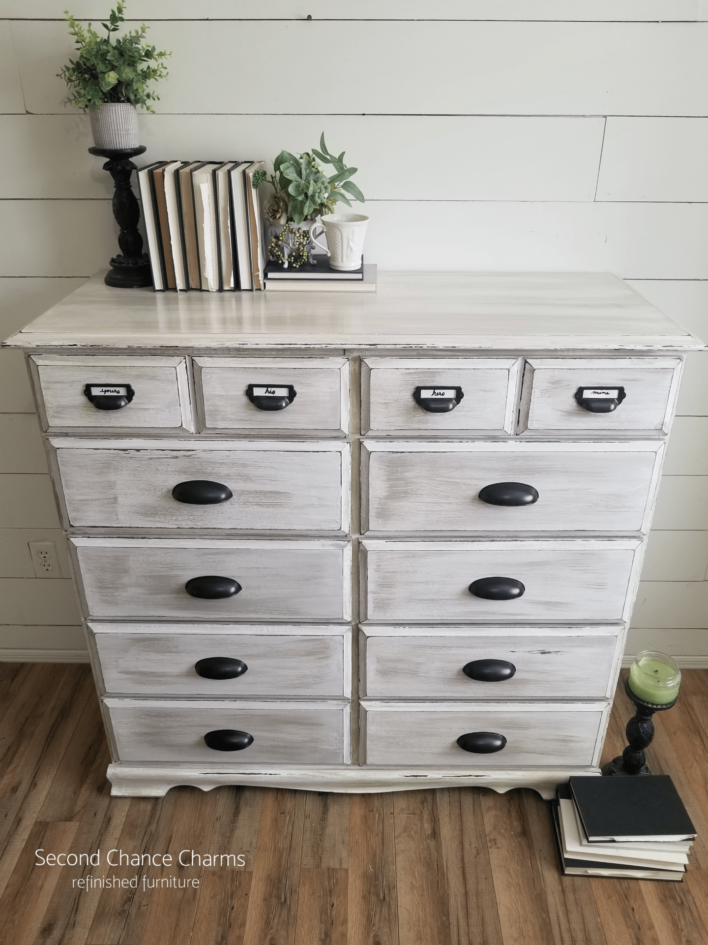 Dresser turned Faux Library Card Catalog Unit – Second Chance Charms